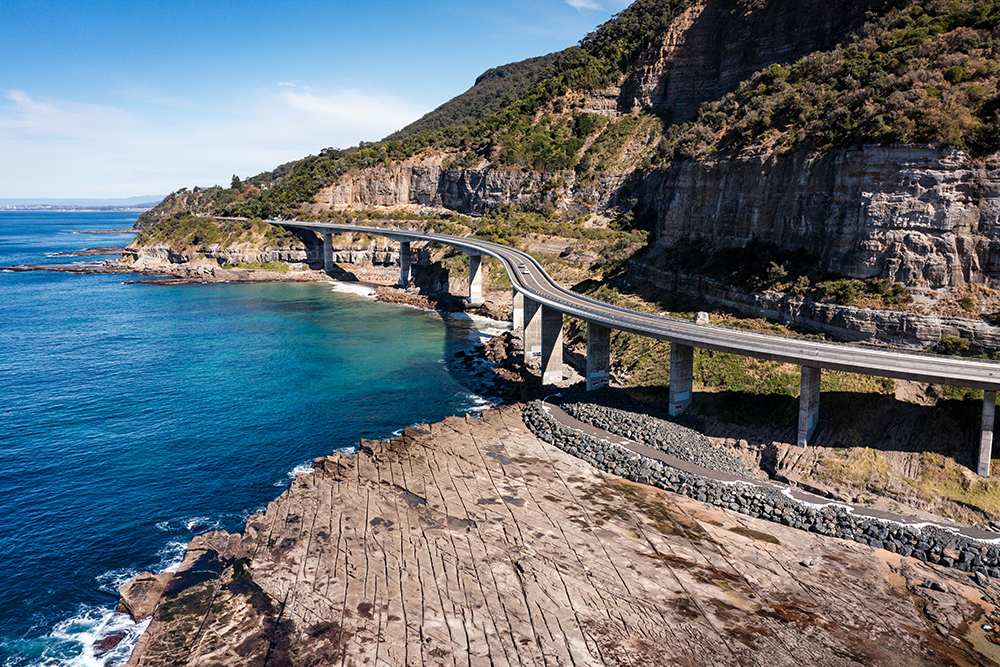 Sea Cliff Bridge from the Sky – Coastline Visions